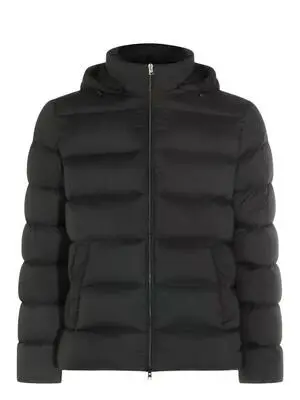 Herno Quilted Hooded Jacket - Black