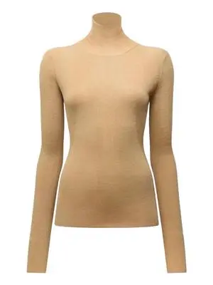 Another Tomorrow Rib-knit Turtleneck Sweater - Neutrals