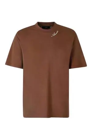 Amiri Logo-embroidered T-shirt Brown