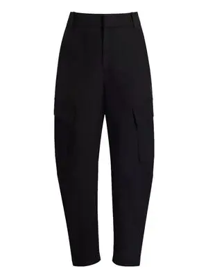 Another Tomorrow Curved Cargo Pants - Black