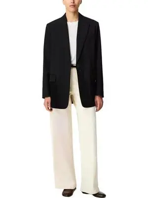 Another Tomorrow Oversized Peak-lapel Blazer - Black