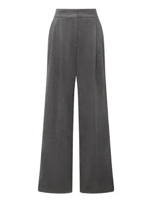 Another Tomorrow Pleated Wide-leg Trousers - Grey