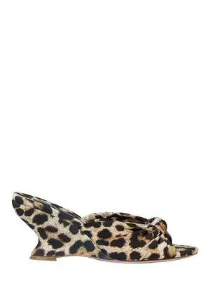 LOEFFLER RANDALL Marsy Leopard-print Wedge Sandals - Neutrals