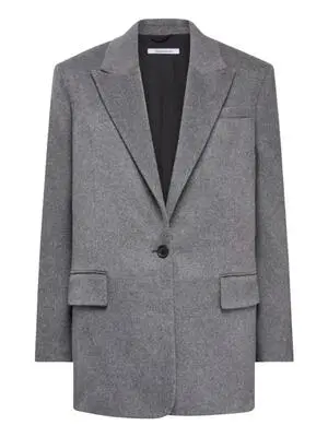 Another Tomorrow Tailored Cashmere Blazer - Grey