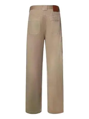 Loewe Logo-patch Straight-leg Trousers - Brown