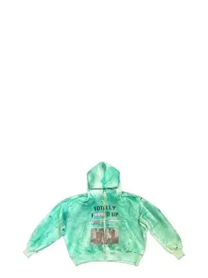 ASTRUM Distressed Graphic-print Hoodie - Green