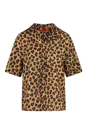 SIMONMILLER Bia Leopard-print Shirt - Neutrals