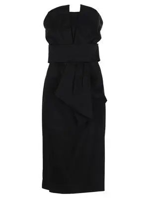 P.a.r.o.s.h Draped Midi Dress - Black