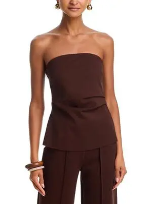 Aqua Ponte Strapless Tube Top - Brown