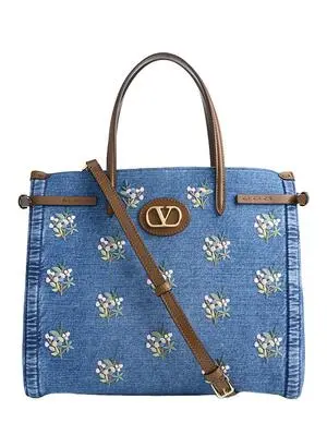 Valentino Garavani Valentino Garavani Antibes Medium Embroidered Denim Tote Multi