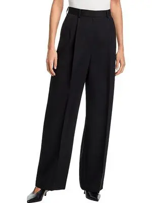 L'EMIUNE Loose Wool Pants - Bk