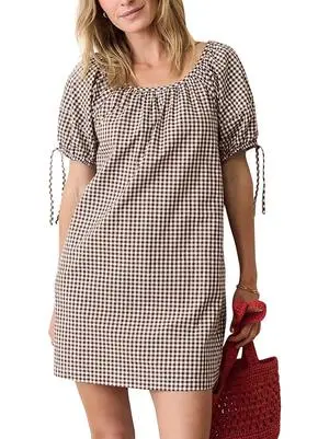 Marine Layer Aleca Mini Dress - Chocolate Gingham