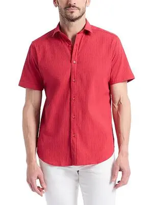 Robert Graham Thresher Short Sleeve Woven Shirt - Red