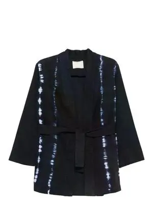 Momoni Eugenie Tie-dye Belted Coat - Blue