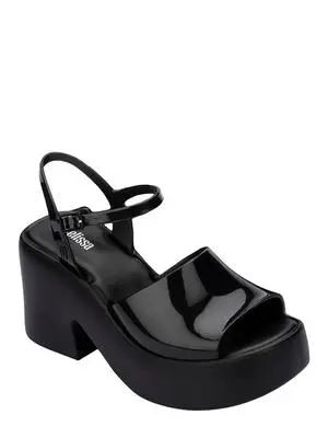Melissa Lina Platform Sandals With Ankle Strap - Black