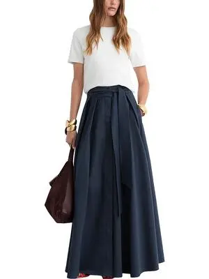 REISS Simone Maxi Skirt - Navy