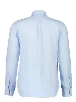 120% Lino Chest-pocket Linen Shirt - Blue