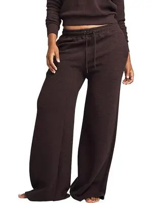 NEGATIVE Waffle Knit Wide-Leg Track Pants Ganache