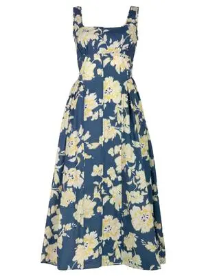 Tanya Taylor Cadence Midi Dress - Blue