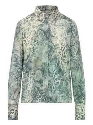 Ba&sh Cornelia Animal-print Shirt - Blue