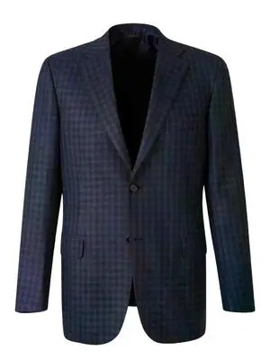 Brioni Check Wool-blend Blazer - Blue