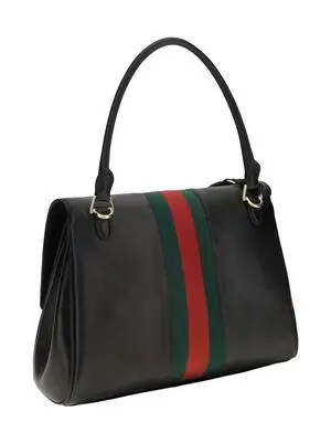 Gucci Medium Paparazzo Horsebit Web Tote Bag - Black