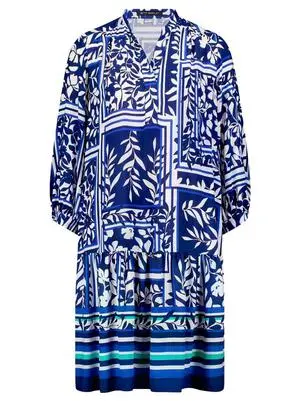 BETTY BARCLAY Floral Print Ruffled Dress - Blue