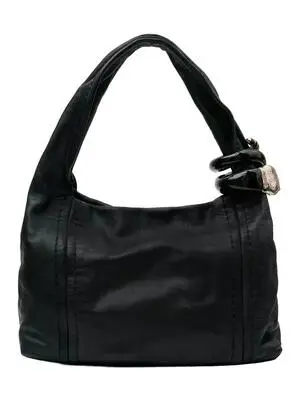 JIMMY CHOO Saba Leather Handbag - Black
