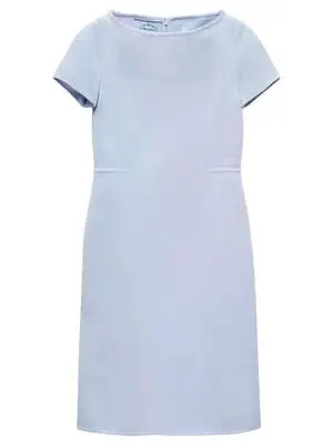 Prada Short-sleeve Wool Midi Dress - Blue