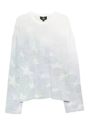 REPRESENT Usa Star-print Long-sleeve Cotton T-shirt - Blue