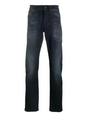 BOSS Logo Patch Cotton Jeans - Blue