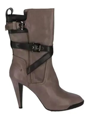 TOD'S Buckle-strap Leather Ankle Boots - Grey