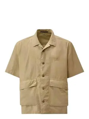 C.P. COMPANY Logo-embroidered Flap-pocket Shirt - Neutrals