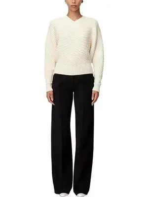 Another Tomorrow Ribbed Knit Dolman Sleeve Sweater - Neutrals