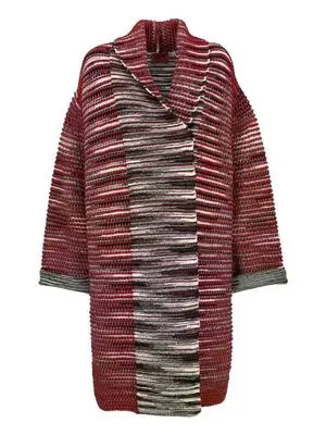 Missoni Striped Single-breasted Coat - Red