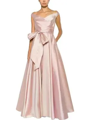ALESSANDRO LEGORA Satin Off-shoulder Maxi Dress - Pink