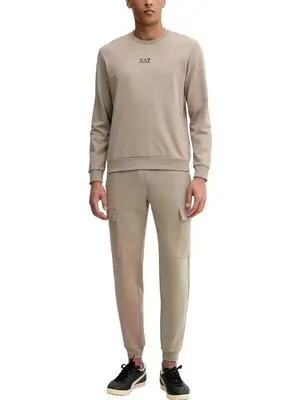 EA7 Logo Print Sweater - Neutrals