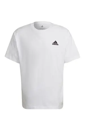 Adidas Logo Solid Color Round Neck Loose Short Sleeve Couple Style White - Multi-color