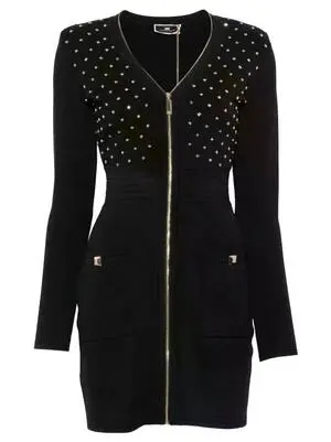 ELISABETTA FRANCHI Elisabetta Franchi Stud-Embellished Diamond-Quilted Mini Dress