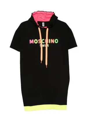 Moschino Print Drawstring Mini Dress - Black