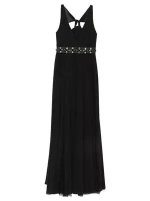 ALESSANDRO LEGORA Crystal-embellished V-neck Maxi Dress - Black