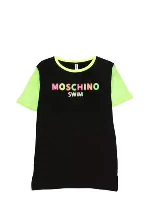 Moschino Mesh-sleeve Logo T-shirt - Black