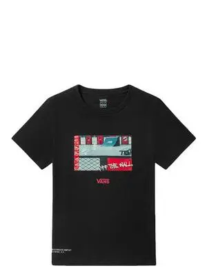 VANS Off The Wall" Graphic Print Short Sleeve Crewneck T-shirt - Black