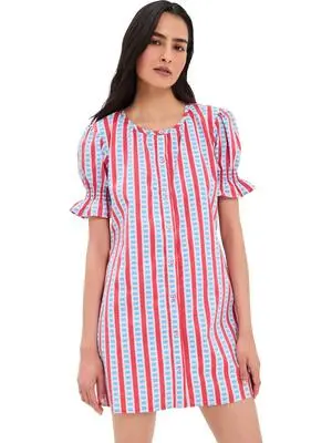 ADDISON BAY Addison Bay Striped Puff Sleeve Sailor Dress