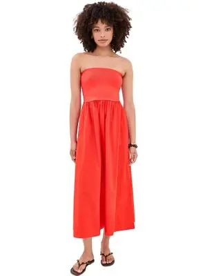 Z Supply Sunsought Strapless Midi Dress - Lychee