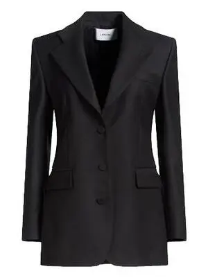 LARDINI Single-breasted Wool Blazer - Black