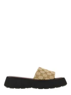 Gucci Gucci GG Canvas Platform Slides Multicolor