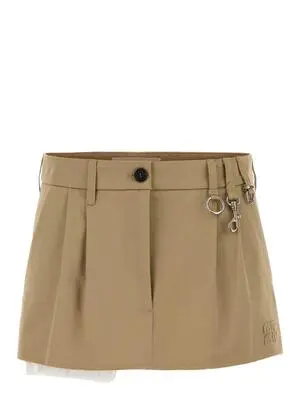 Miu Miu Beige Cotton Mini Skirt - Brown