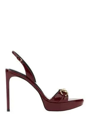 Gucci Leather Signora Sandals - Red