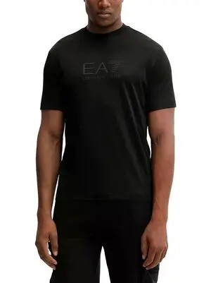 EA7 Logo-print Crew-neck T-shirt - Black